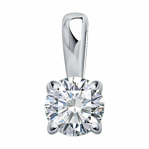 Подвеска, белое золото, 585 проба, бриллиант выращенный