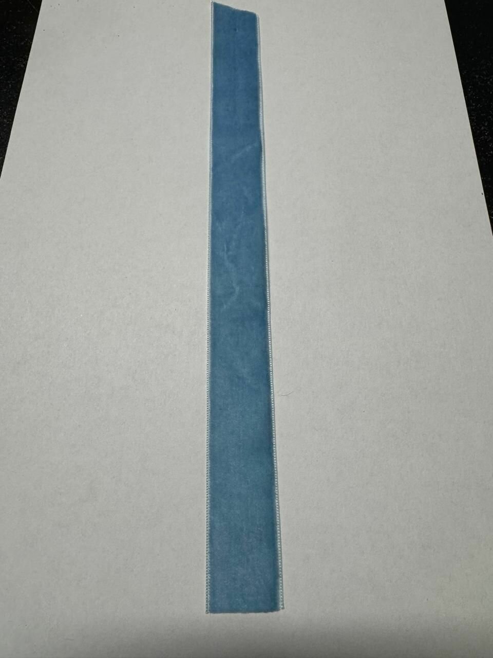 Тесьма декоративная бархатная 2,5 см, лента для подарка 5 метров светло голубая