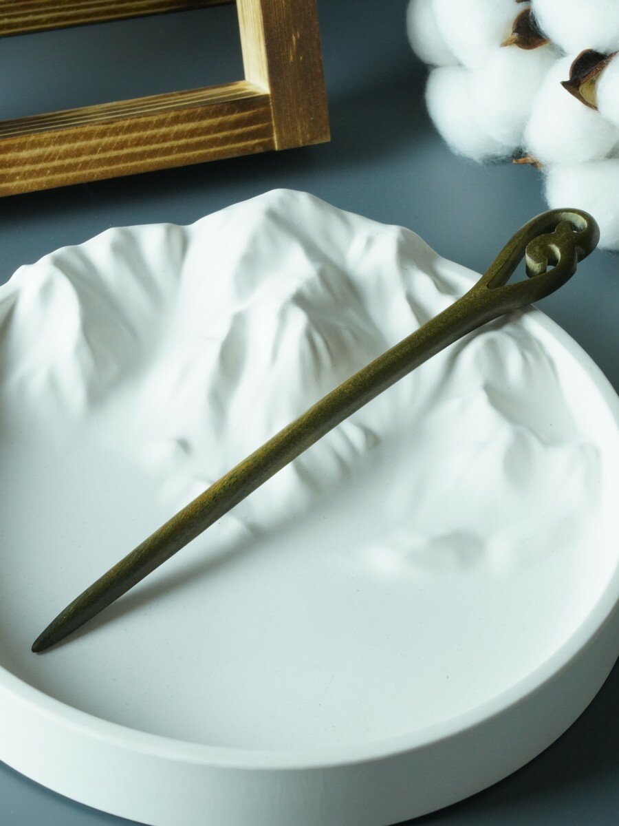 Китайская палочка, шпилька для волос. Из дерева, сандаловая 17 см.