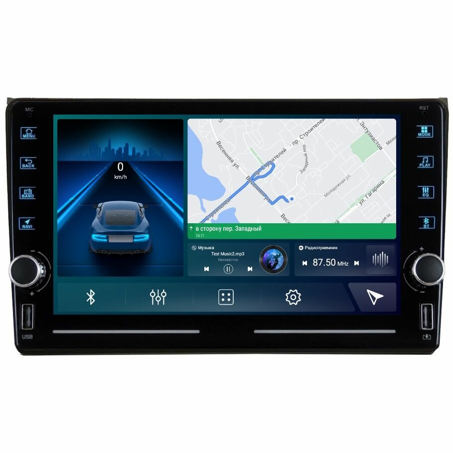 Магнитола R320 Audi A4 B6, B7 2000-2009 с Android 13, 4/64Gb память, 8 ядерный процессор, Carplay, DSP, 4G модем (Sim)
