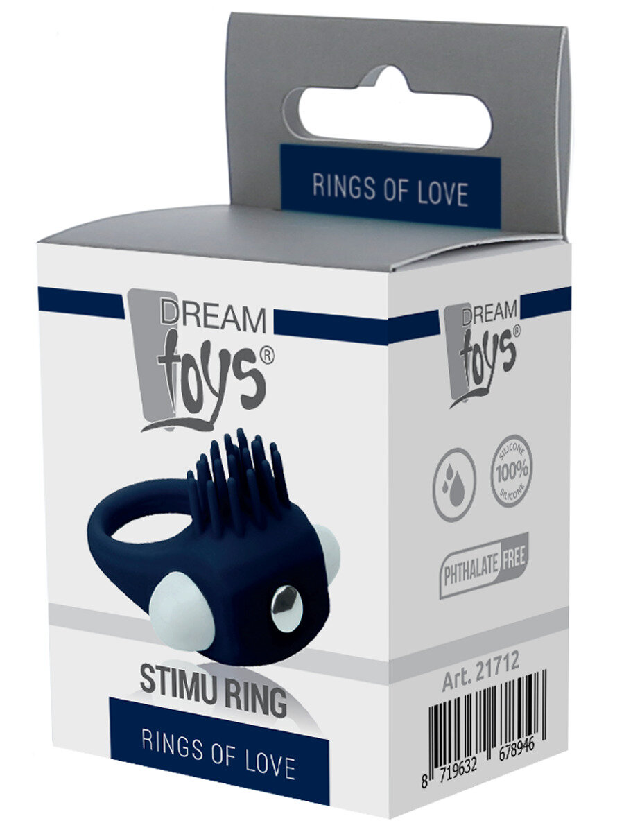 Насадка на пенис с вибрацией "RINGS OF LOVE STIMU RING BLUE"