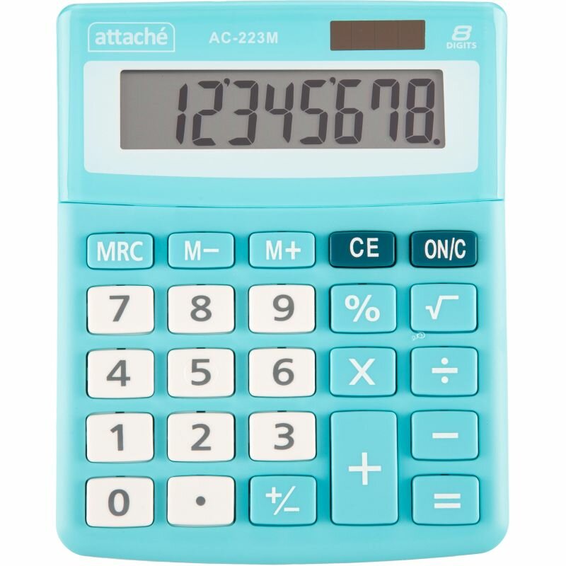 Attache Калькулятор настольный компактный AС-223M, 8 разрядный, 134x107x34 мм, мятный