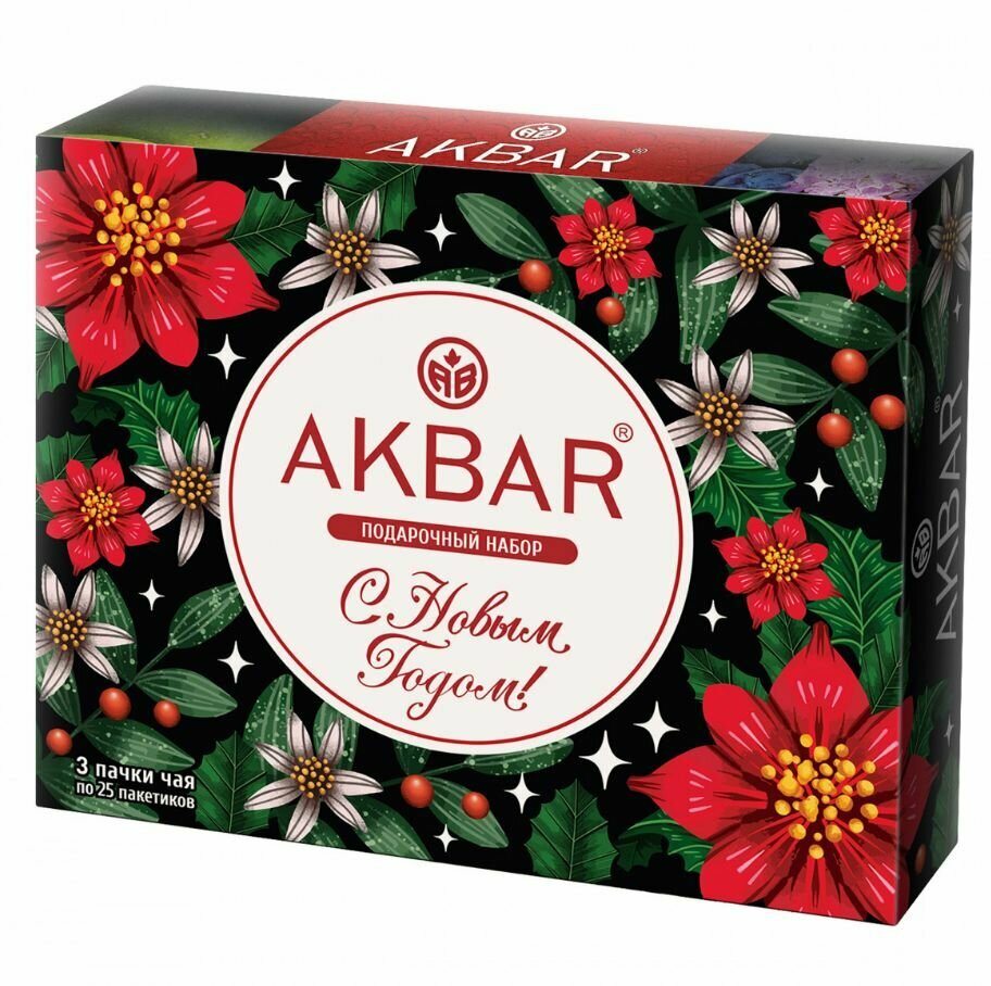 Akbar Чай черный Новогодний, 75 пак