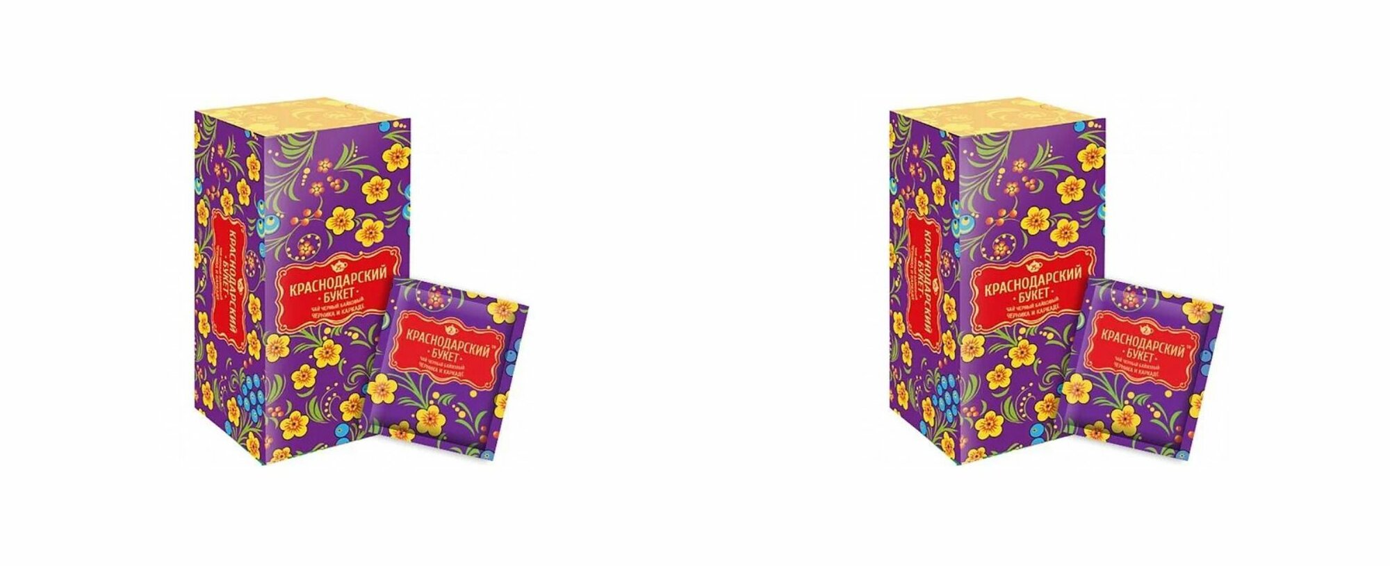 Краснодарский букет Чай черный Черника и Каркадэ,25 пак,2 шт