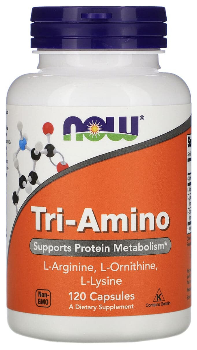 NOW Foods Tri-Amino, Три-Амино 120 капсул