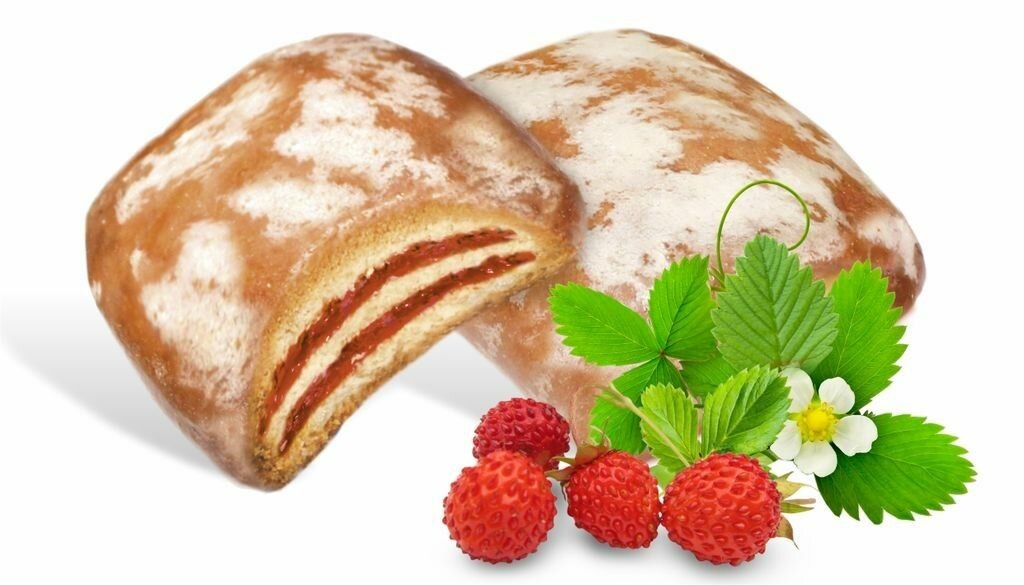 Пряники Чудо зебра со вкусом земляники, 4 упаковки по 300 гр, с прослойками