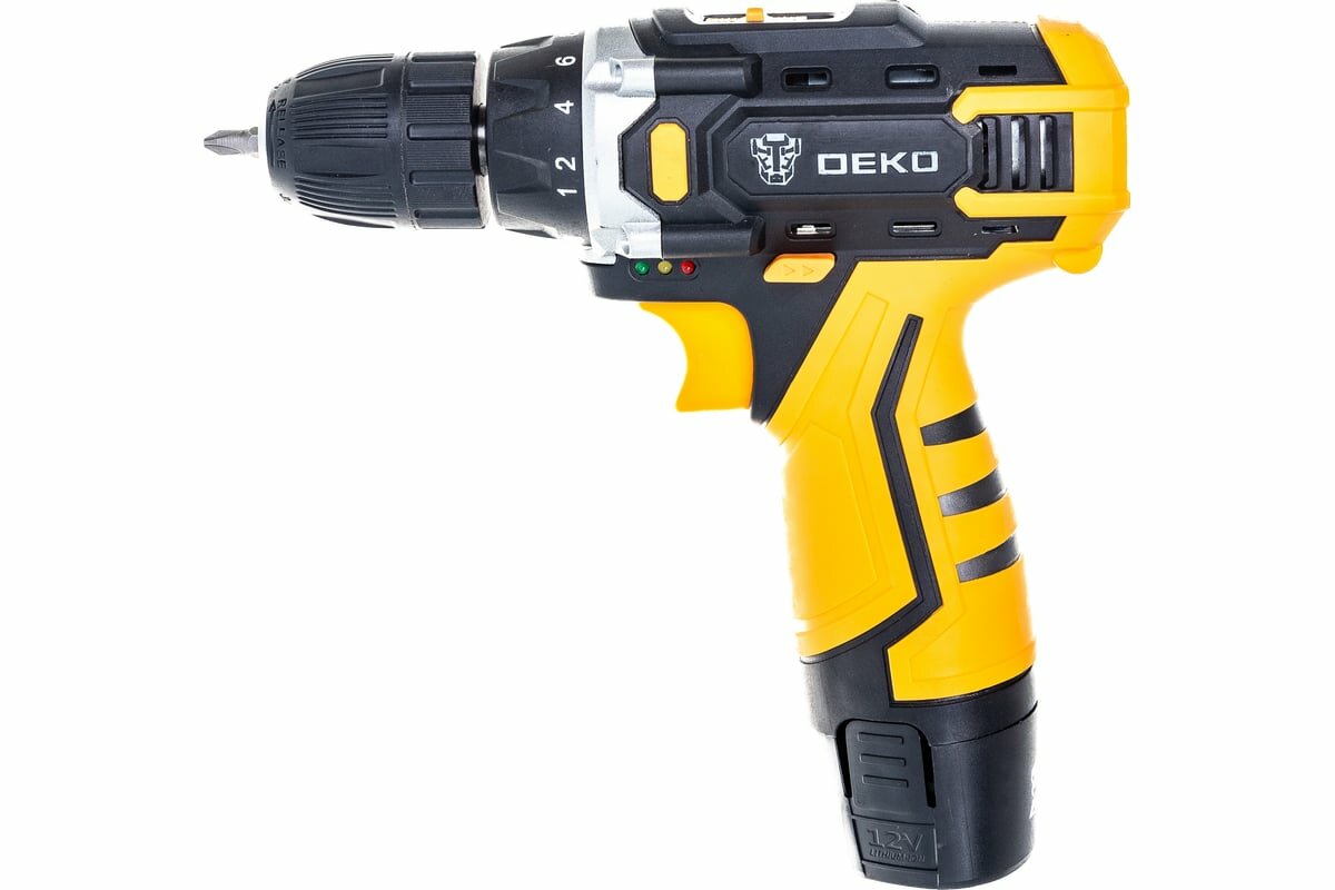 Аккумуляторная дрель-шуруповерт DEKO DKCD12FU-Li 063-4094