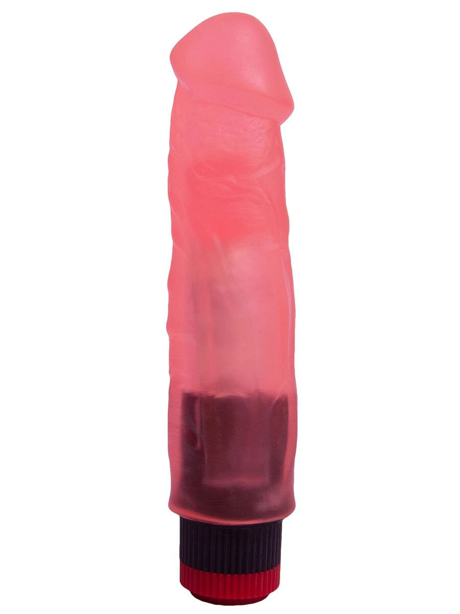Вибратор-фаллоимитатор розового цвета, гелевый, реалистичный, 21.5см