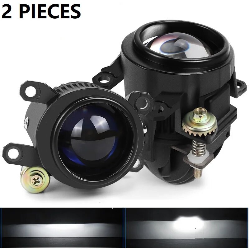 2-дюймовые двухсветодиодные противотуманные фары, мини-проектор, линзы, противотуманные фары для Toyota Corolla Cross/Vios/Highlander/Prius/Yaris/Sienta/AltisHilux