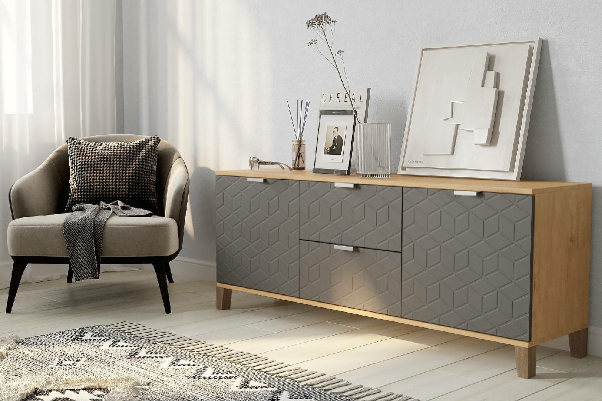 Комод Марвин Йорк 1 Графит для документов для книг для обуви для одежды для посуды двухдверный 150*60*40