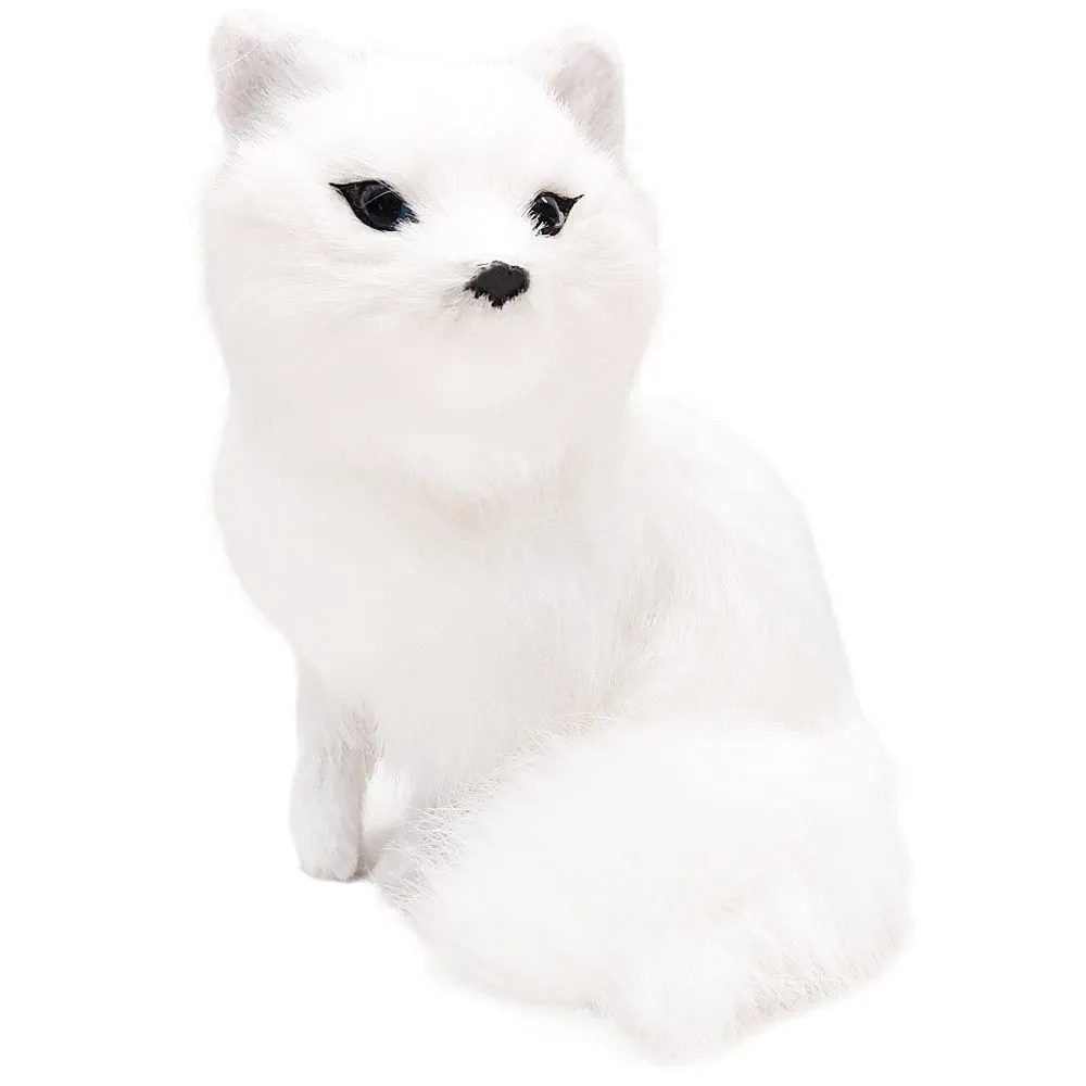Фигурка "Лиса белая", из натурального меха