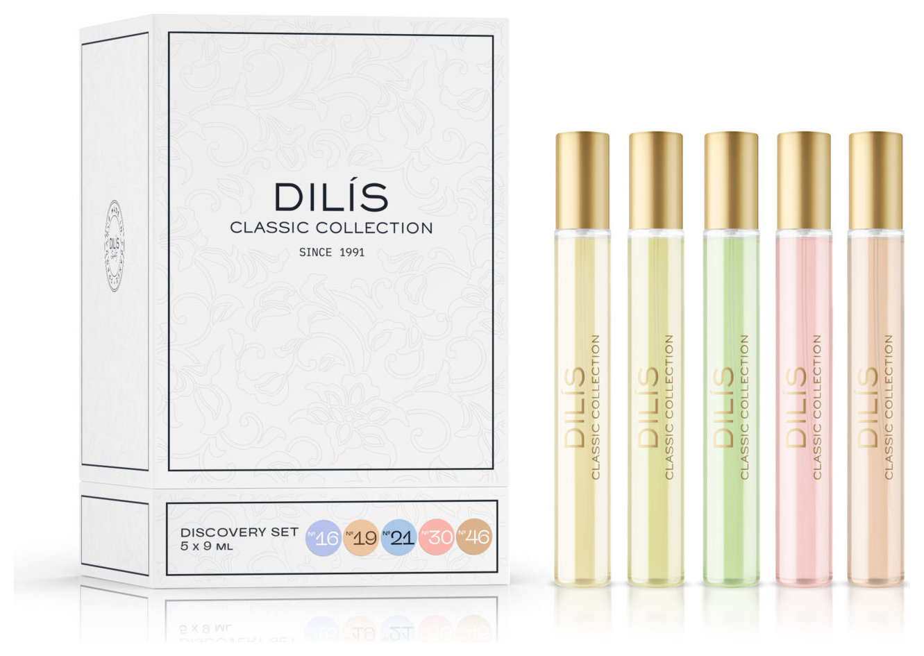 Духи Dilis Parfum Парфюмерный набор Classic Collection (№16, №19, №21, №30, №46) (Объем 5Х9 мл) - Белорусская косметика
