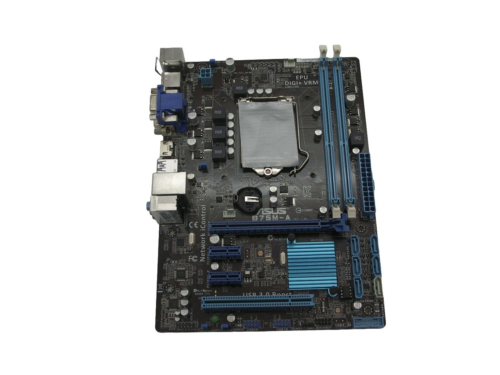 Материнская плата S-1155 ASUS B75M-A Rev 1.01 USB3.0/2xDDR3/PCI-E/LAN/HDMI/DVI/VGA/Sb/mATX
