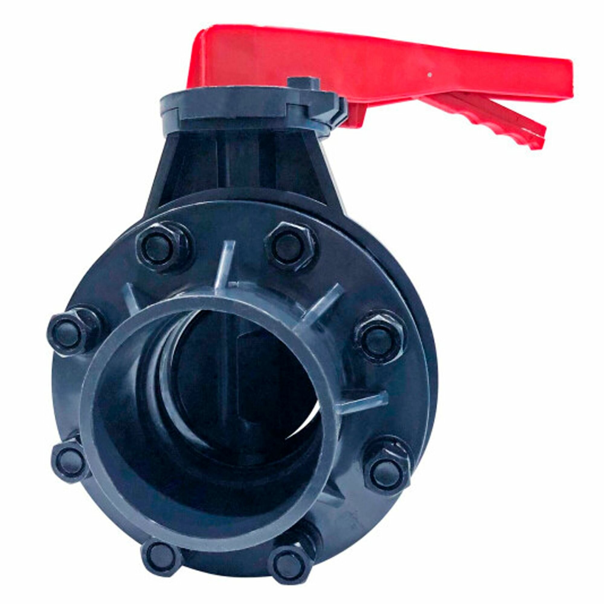 ПВХ Задвижка (дисковый затвор / заслонка) с фланцами и крепежом d 75мм / 2 1/2", PN10