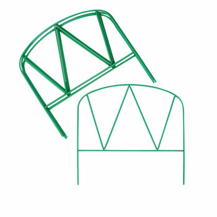 Ограждение декоративное Greengo "Арена" 65х325 см, 5 секций, металл, цвет зелёный