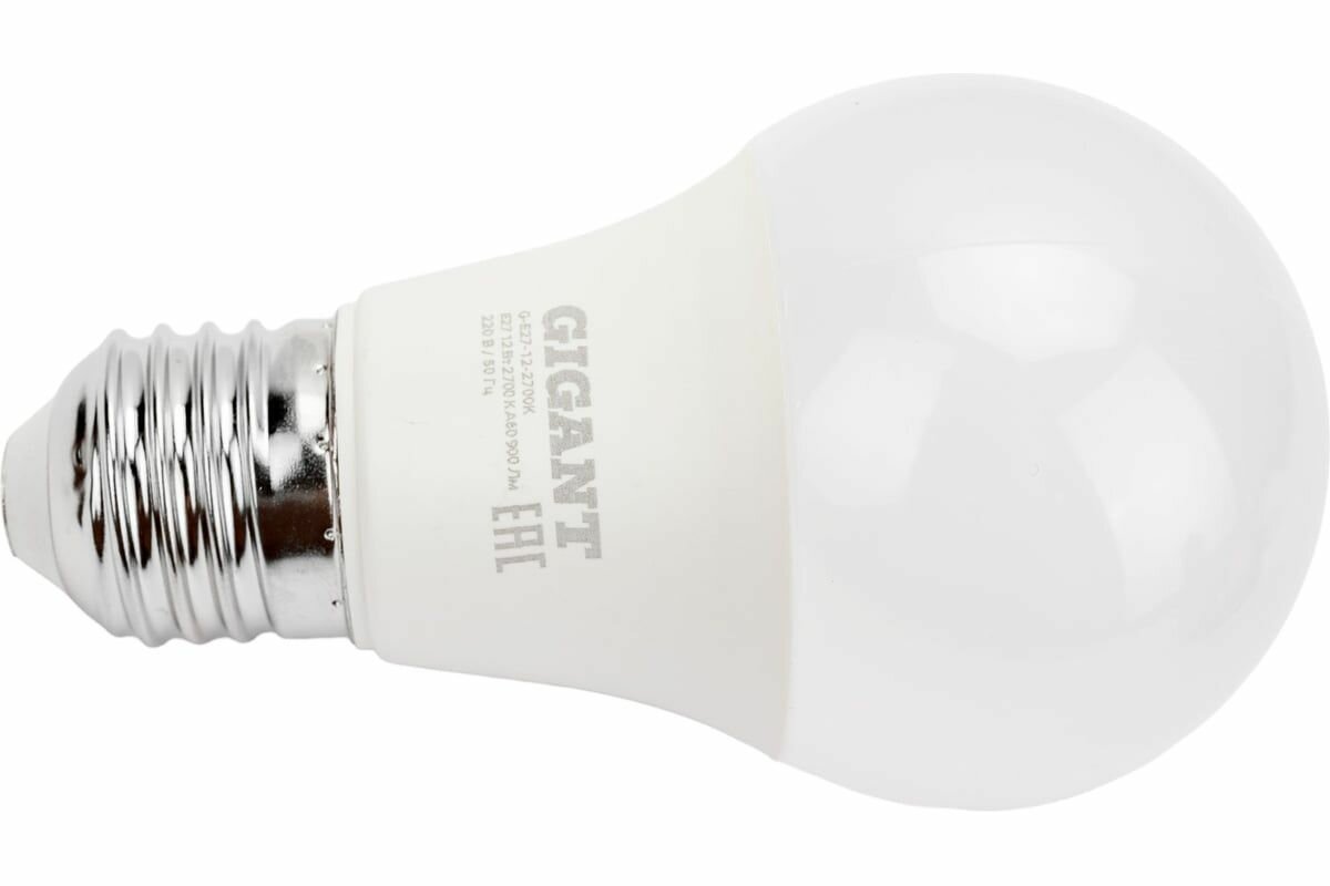 Светодиодная лампа Gigant E27 12Вт 2700К А60 900Лм G-E27-12-2700K