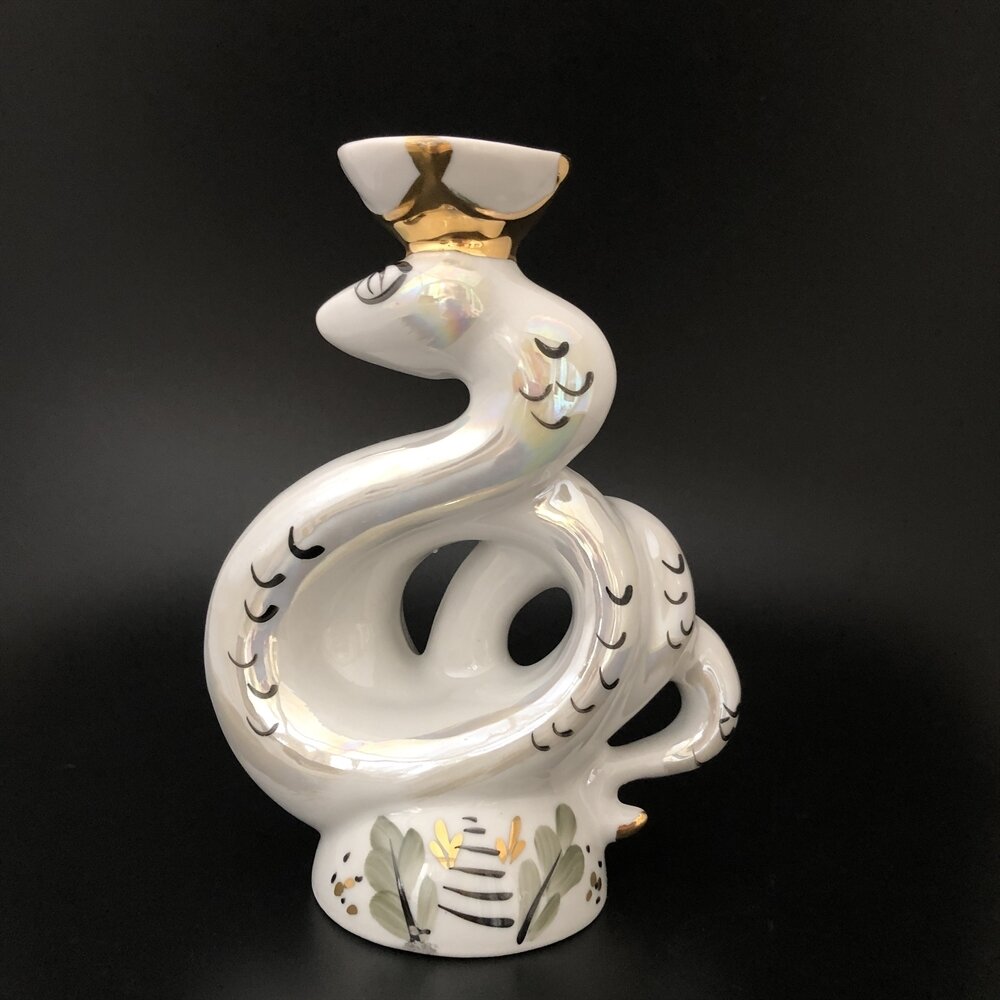 Статуэтка «Змея - Скоропея», подсвечник, фарфор, Вербилки, СССР, 1970-е гг.
