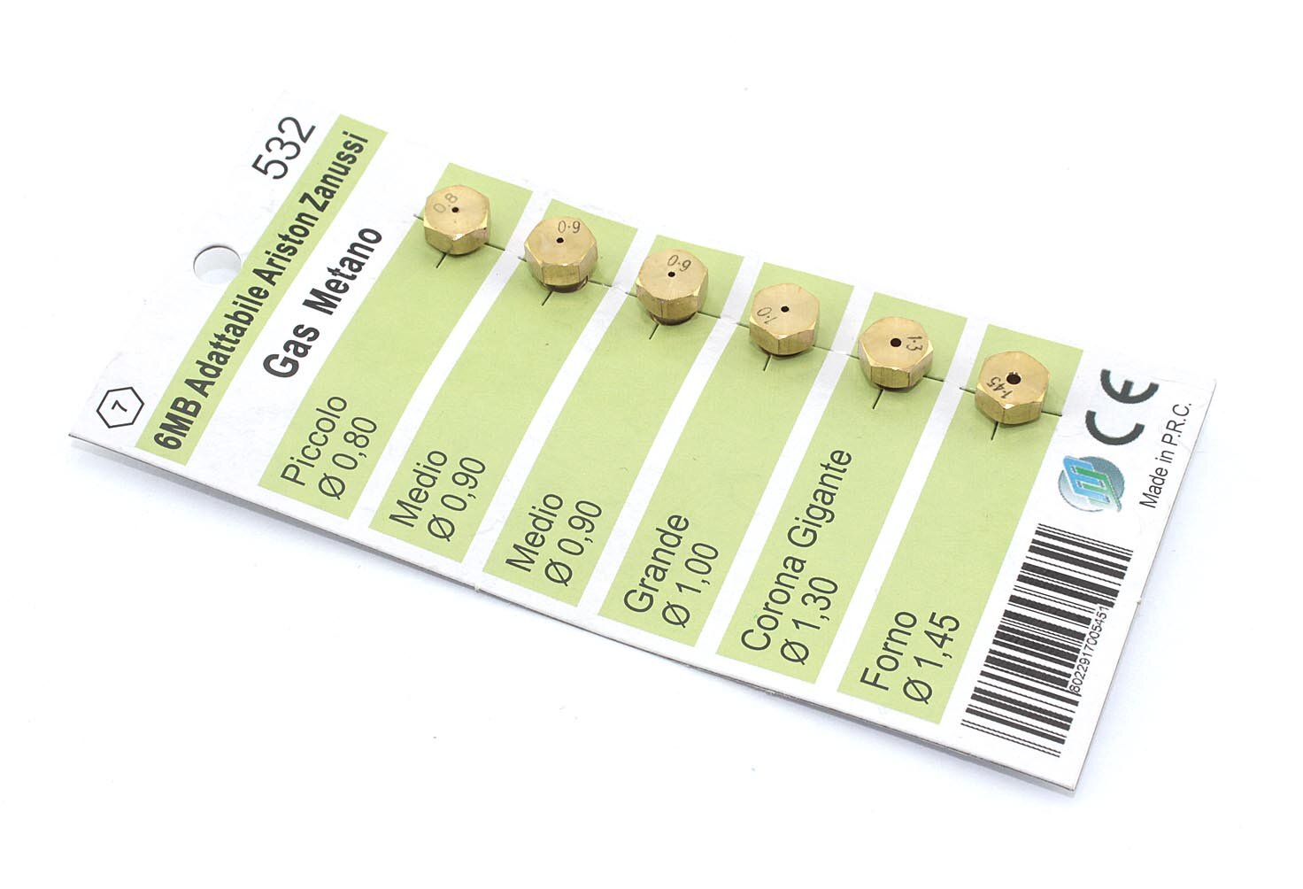 Жиклёры (форсунки) на природный газ Wo532 (D=0.80, D=0.90, D=0.90, D=1.00, D=1.30, D=1.45)