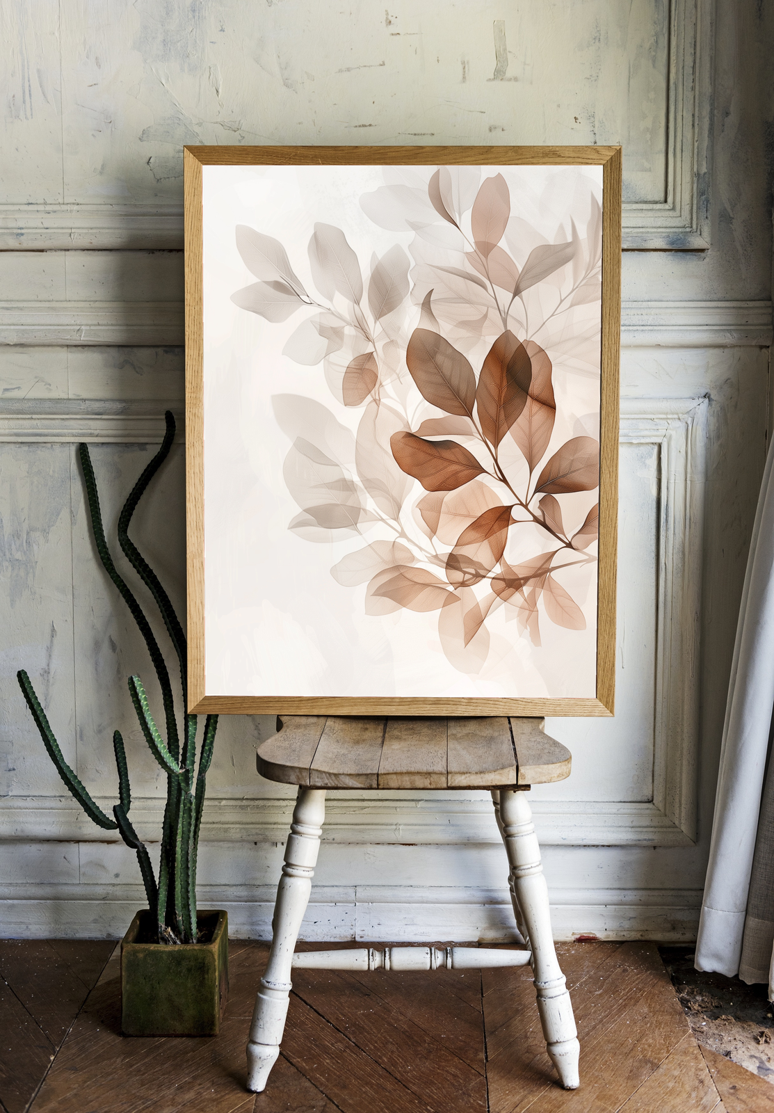 Постер "Нежные осенние листья" 40x50 см в подарочном тубусе