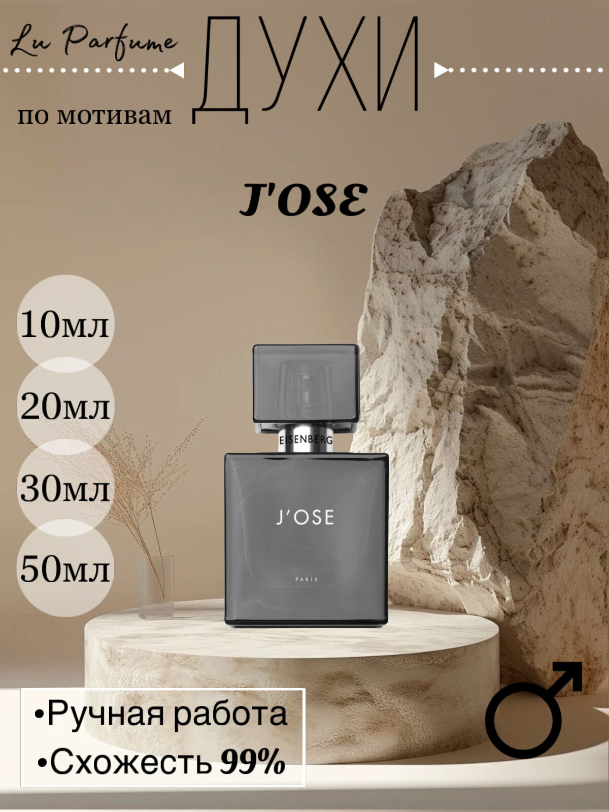 Духи ручной работы по мотивам 'J'OSE', для мужчин, Айзенберг