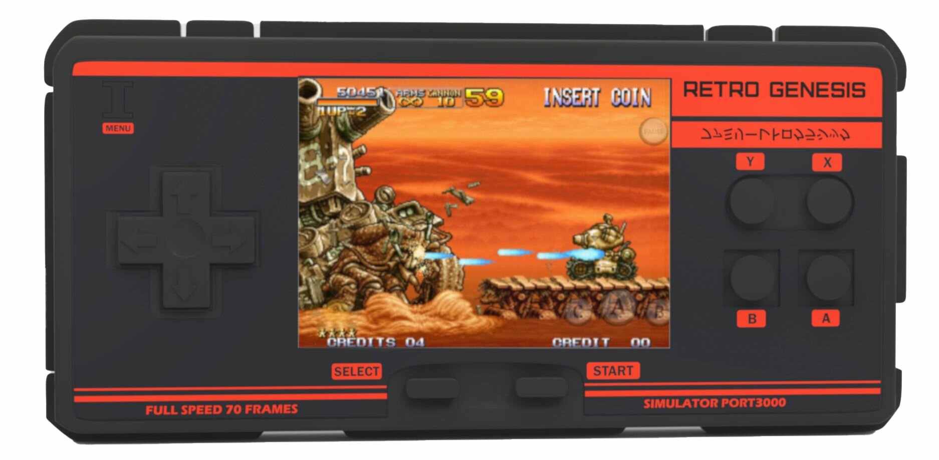 Retro Genesis Port 3000 (черно-красная, 10 эмуляторов, 4000+игр, 3.0 экран IPS, SD-карта, сохранения)