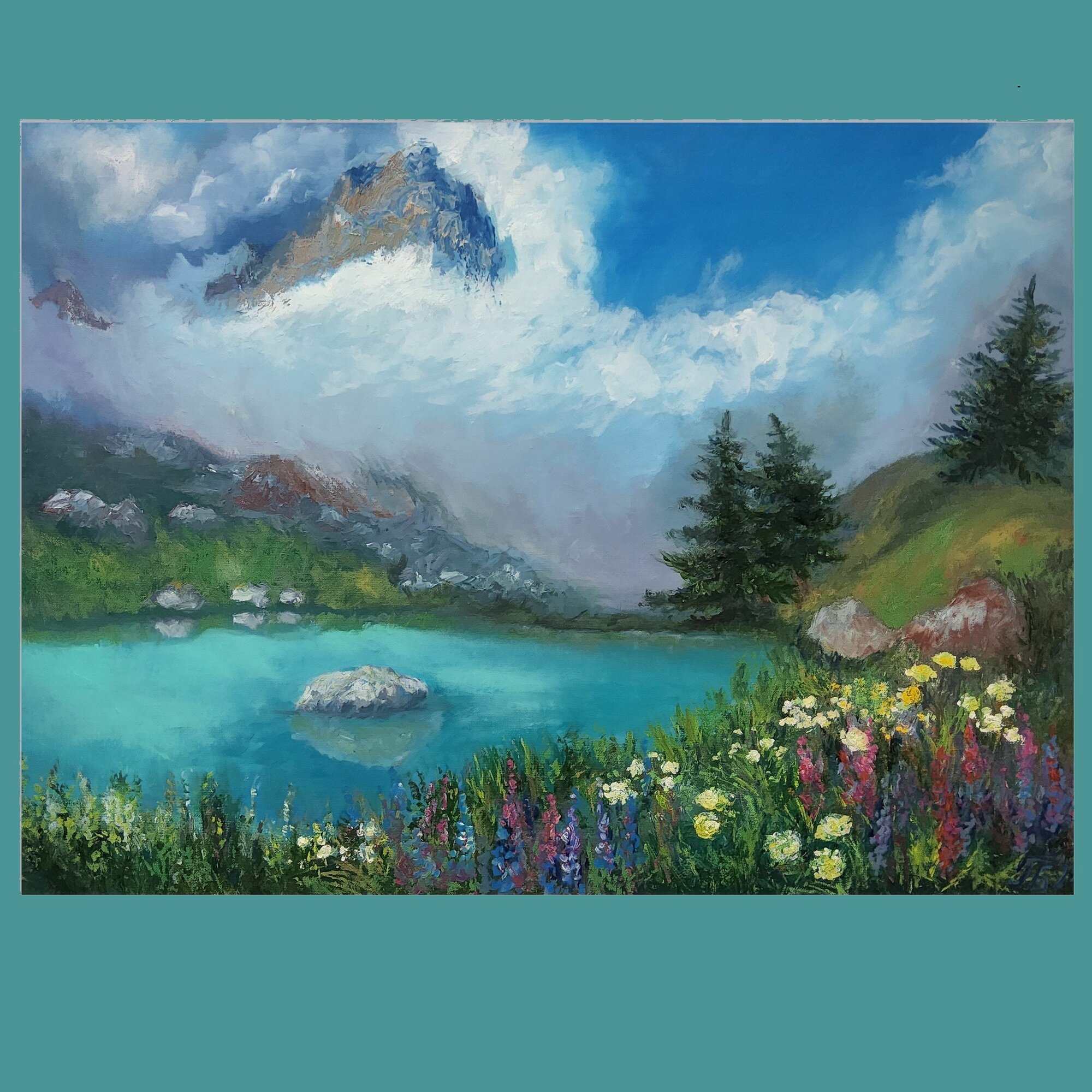Картина "Горное озеро"