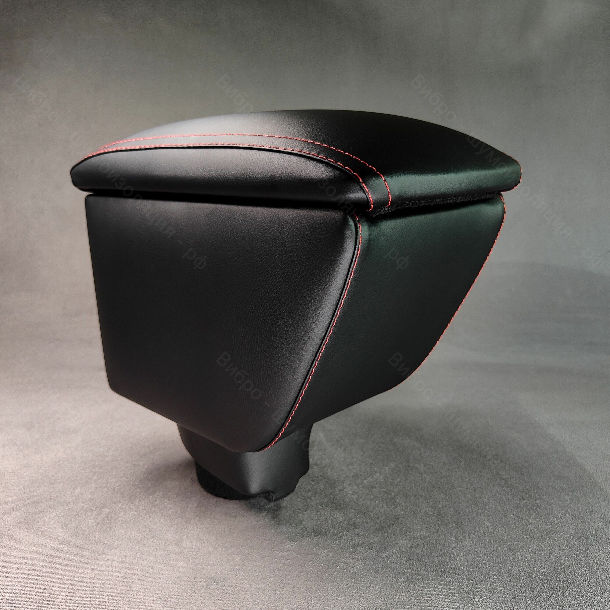 Подлокотник в штатное место с магнитами Kia Rio IV / Киа Рио 4 (2017-2021) с декоративной красной строчкой