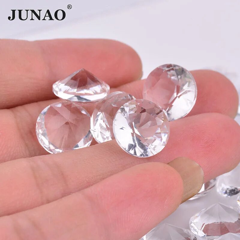 JUNAO Прозрачные стеклянные стразы 6 8 10 12 16 18 20 25 мм 10mm 50pcs