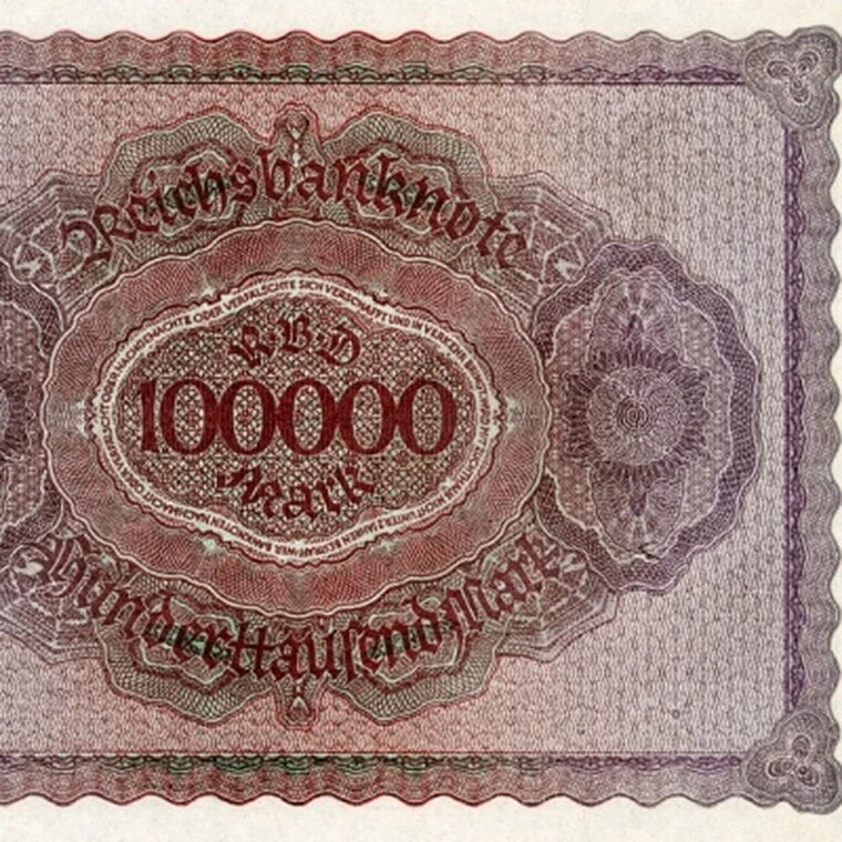 100000 марок 1923 рейхсбанкнота Германии, сувенирная копия, банкноты и купюры редкие коллекционные