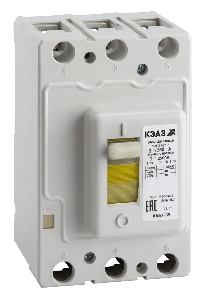 Автоматический выключатель КЭАЗ ВА57-35-340010-250А-2500-690AC-УХЛ3 3P литой корпус, 108600 / электроавтомат
