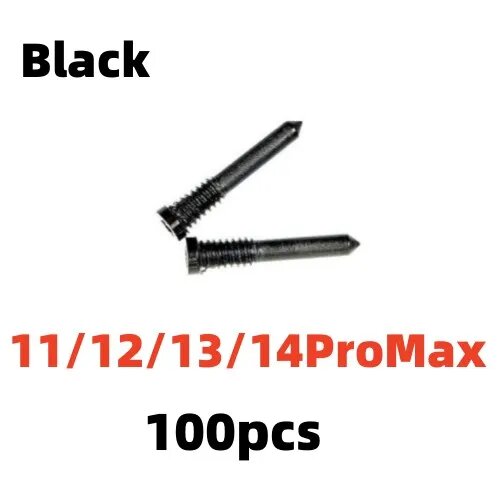 100 шт. нижний винт задней крышки для iPhone 14 13 12 11 X XR XS Max 6 7 8 Plus, док-разъем, пятизвездочные винты Pentalobe, детали 100 11 12 13 BLack
