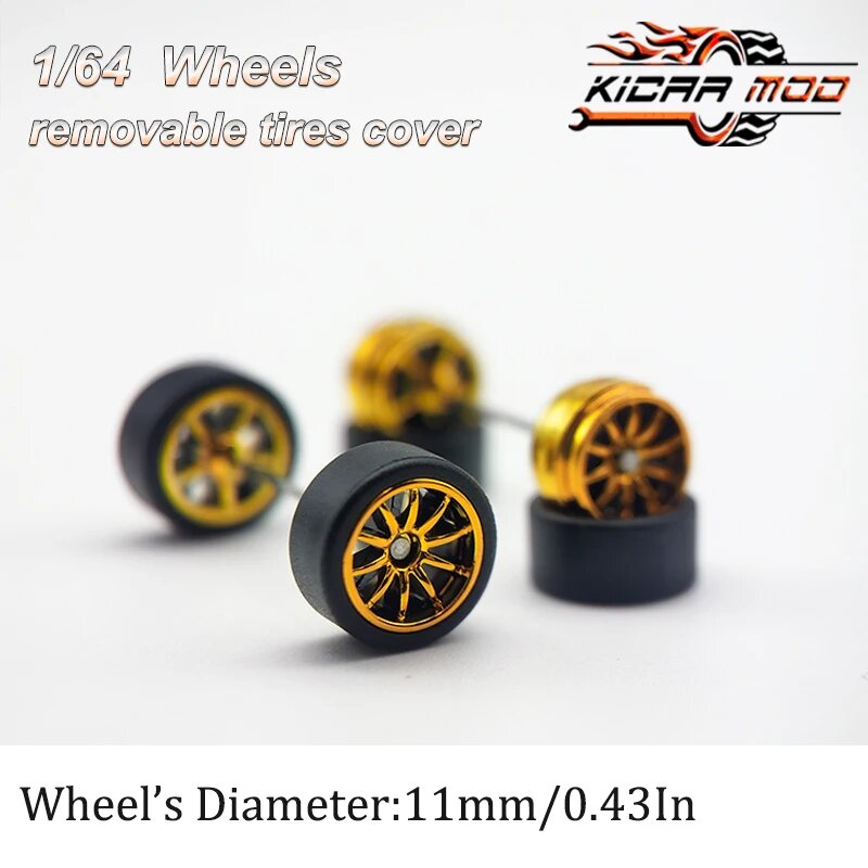 KICARMOD 1/64 Колеса Electroplated gold для Hot Wheels