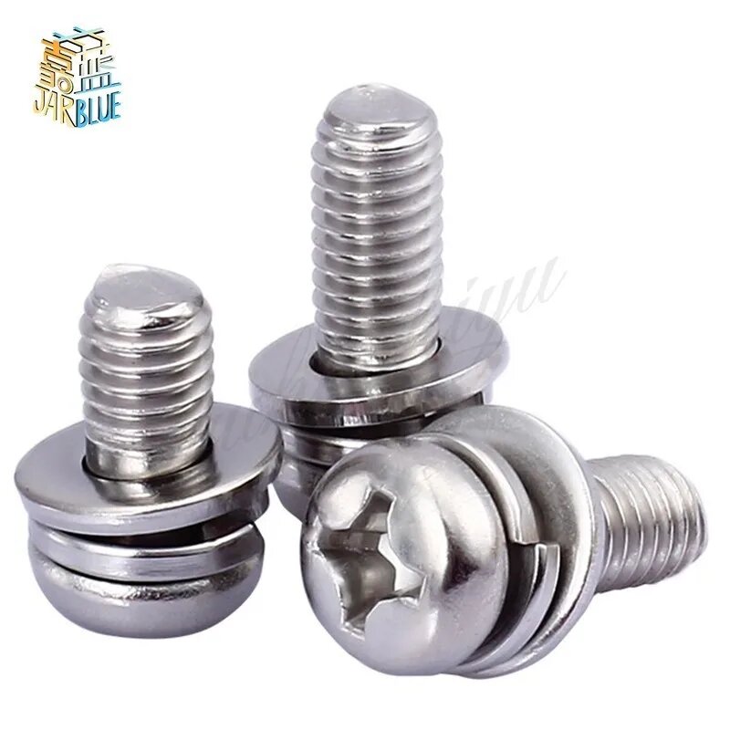 (50 шт.) Комбинированные винты JARBLUE М2-М4 нержавеющая сталь М4, 12 мм