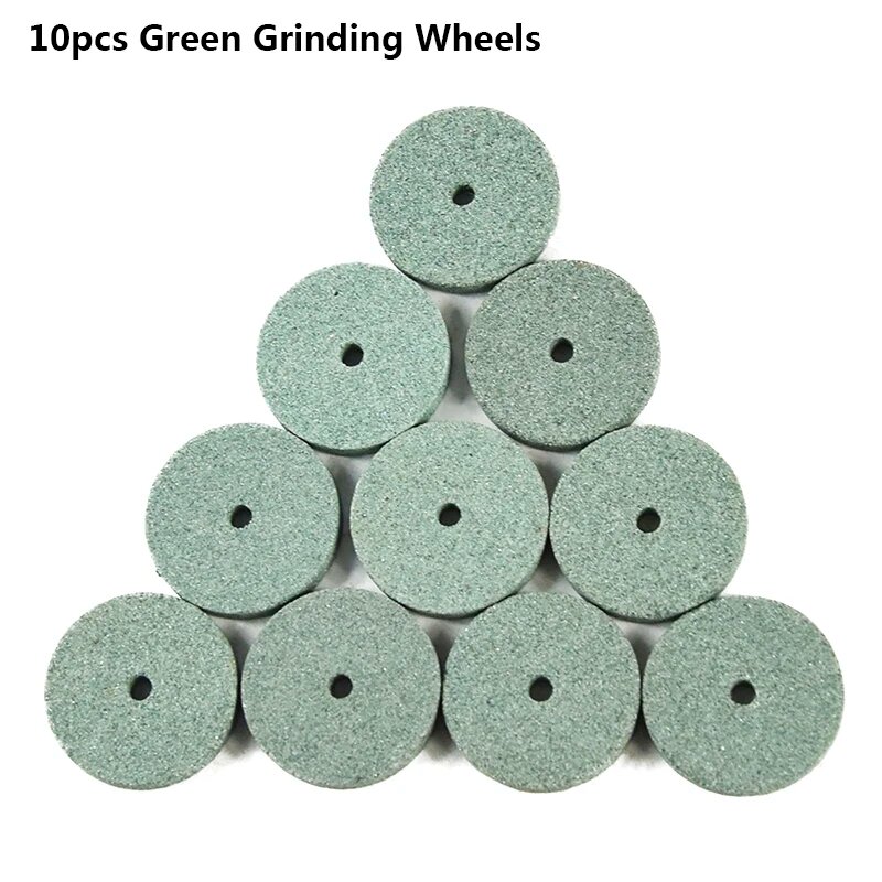 Набор шлифовальных дисков CMCP, комплект из 10 шлифовальных насадок 20 мм для Dremel, 10pcs Green