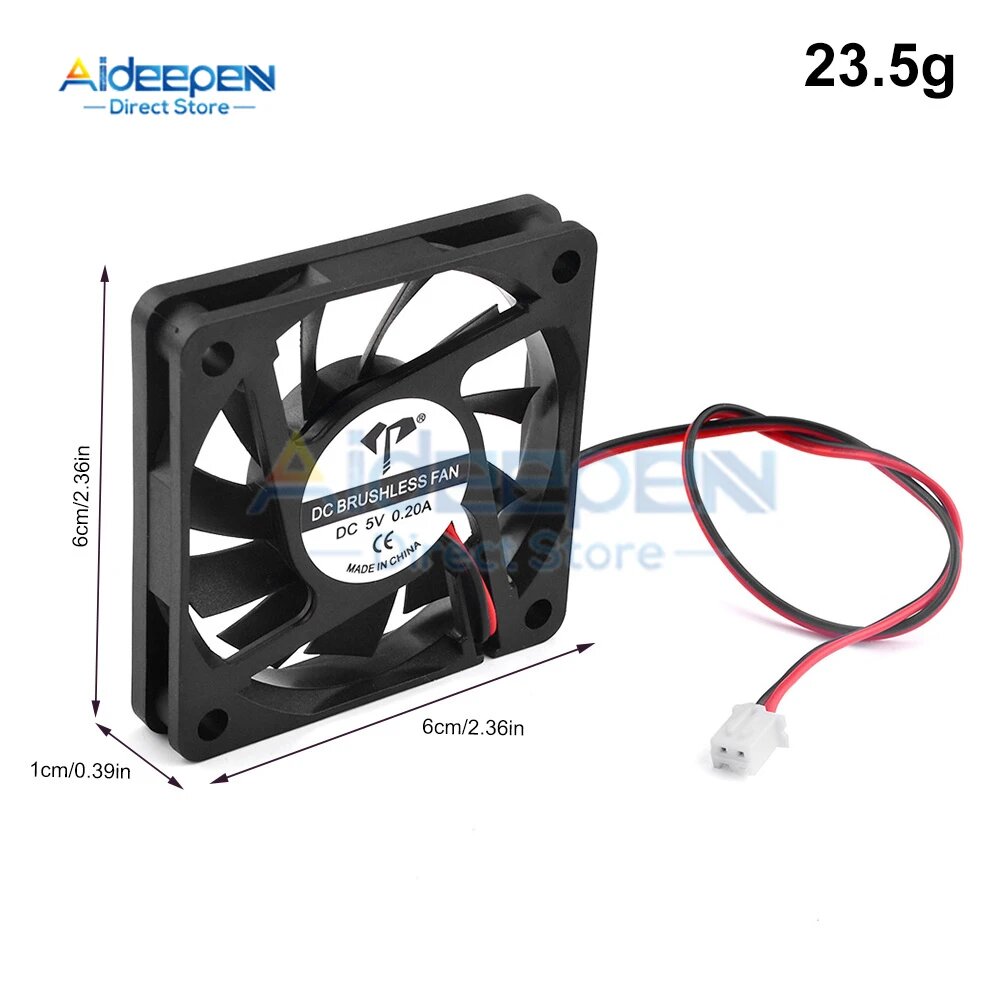 Aideepen 6010 Бесщеточный вентилятор для 3D принтера 5V 12V 24V DC6010 12V 0.20A