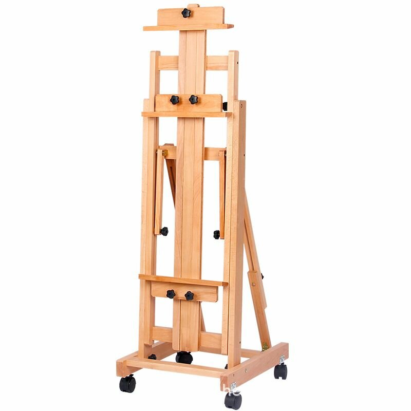 Деревянный напольный мольберт на колесиках