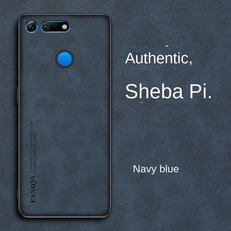 Чехол для Honor View 20 View20 PCT L29, искусственная кожа, Противоударная жесткая матовая задняя крышка, искусственная кожа, силиконовый бампер для Honor View 20 Navy