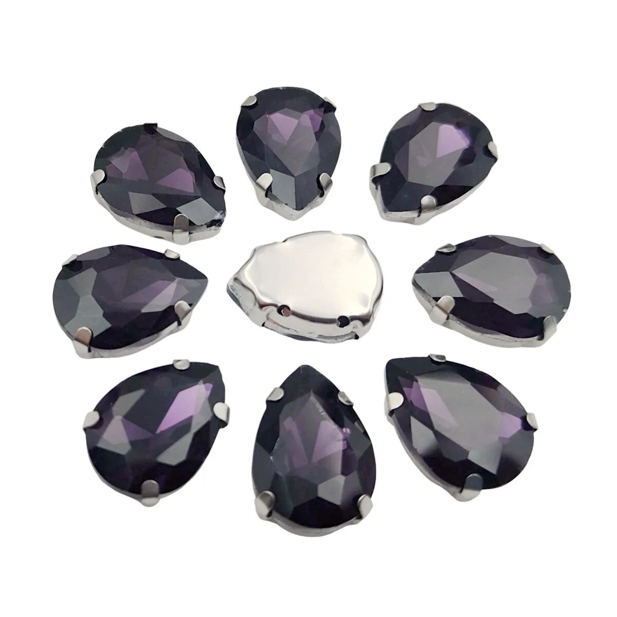 Стразы капли стекло Ivyglitter Фиолетовый, 7x10mm 20pcs, Purple