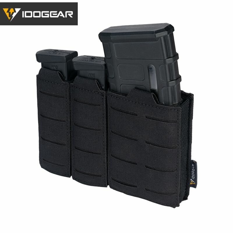 Подсумок IDOGEAR LSR Тактический тройной для магазина 9mm5.56 Molle лазерной резки 3586
