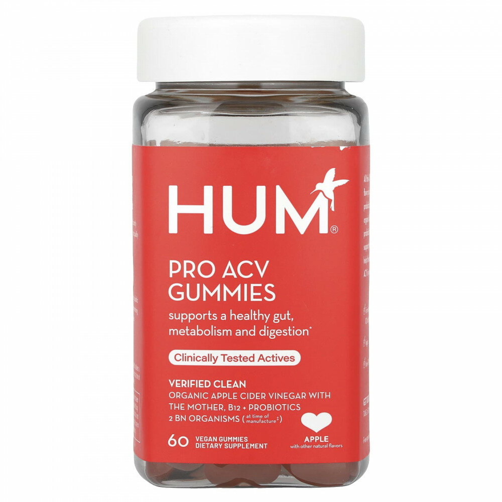 HUM Nutrition, Pro ACV жевательные мармеладки, с яблочным вкусом, 60 веганских жевательных таблеток