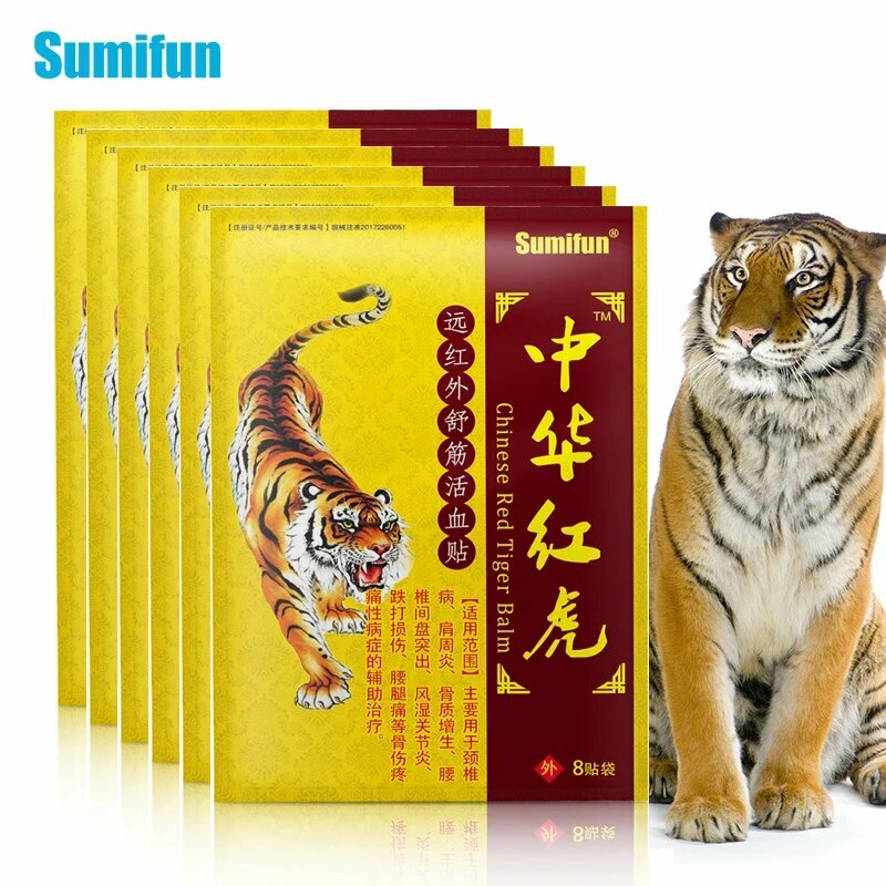 8/24/40 шт. Sumifun красный тигровый бальзам, обезболивающие пластыри для суставов, артрит, ревматоидная боль, лечение растяжения мышц, болезненность, пластыри