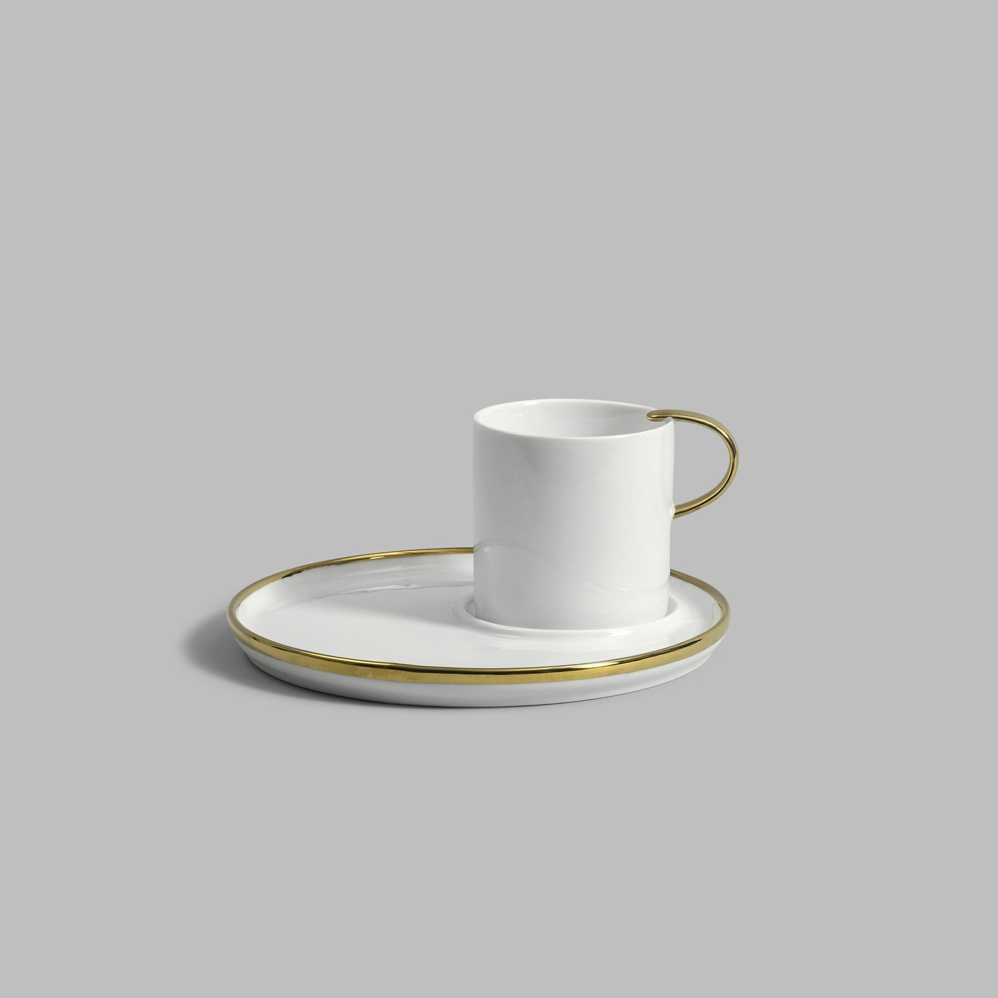 Чайная пара Togas "Бинош", белый, золотистый, фарфор, 300мл, 2 шт