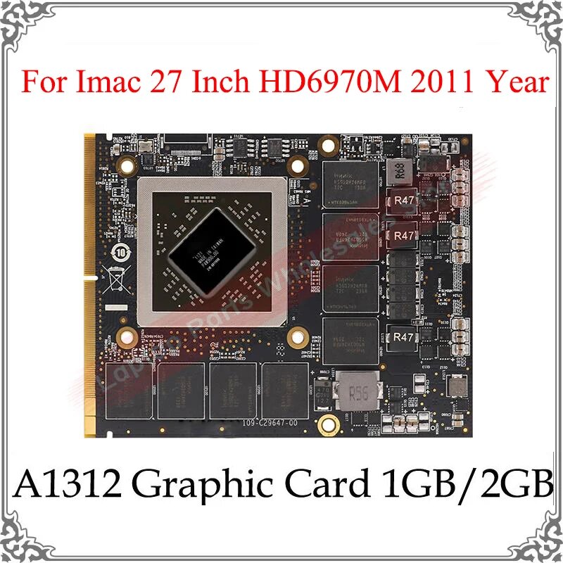 Видеокарта HD6970M 1ГБ/2ГБ для iMac 27 дюймов HD6970M 1GB Used