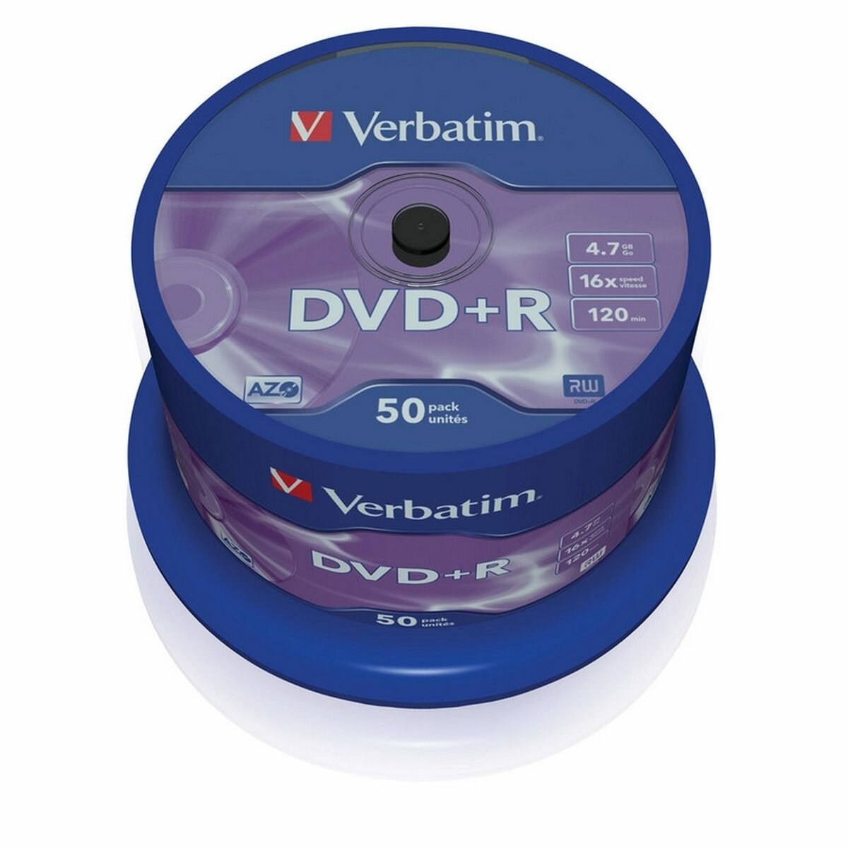 Оптический диск DVD+R Verbatim 4.7Gb, 16x, cake box, 50шт. (43550), 4 уп.