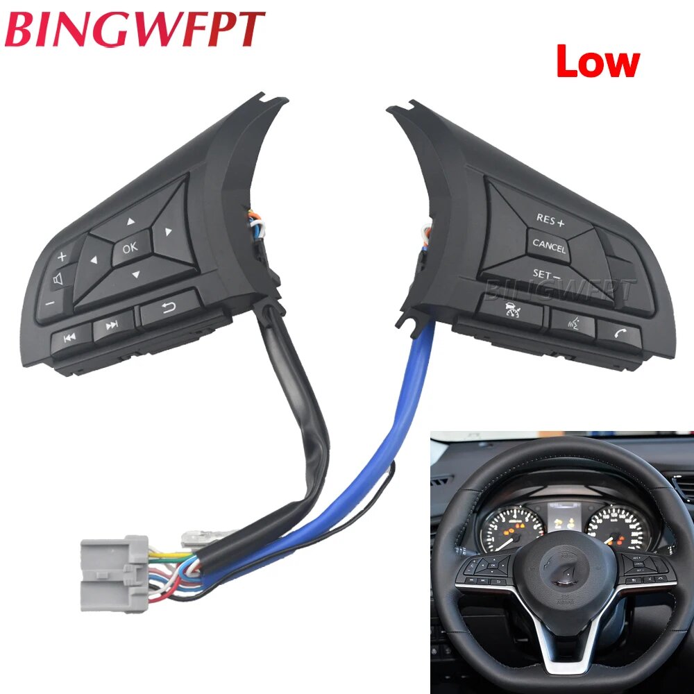 Автомобильные переключатели для Nissan Note Epower 2018-2020 Np300 2017, кнопка круиз-переключателя громкости на руле, аксессуары с красной подсветкой Low