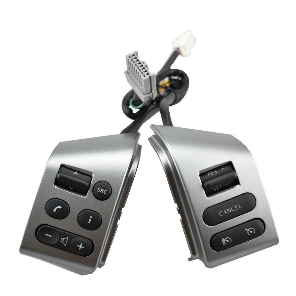 Оригинальные кнопки круиз-контроля на руле для Nissan Sylphy 05-17 Tiida 05-08 Livina 07-10, переключатель с проводом, серебристый, черный A