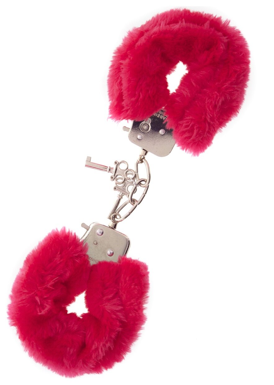 Металлические наручники с красной меховой опушкой Metal Handcuffs With Plush Dream Toys