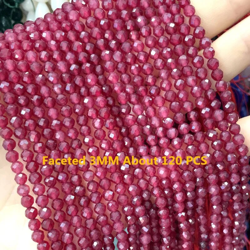 Бусины из натурального камня SYSRXLR Бордовый, 3MM About 170 PCS