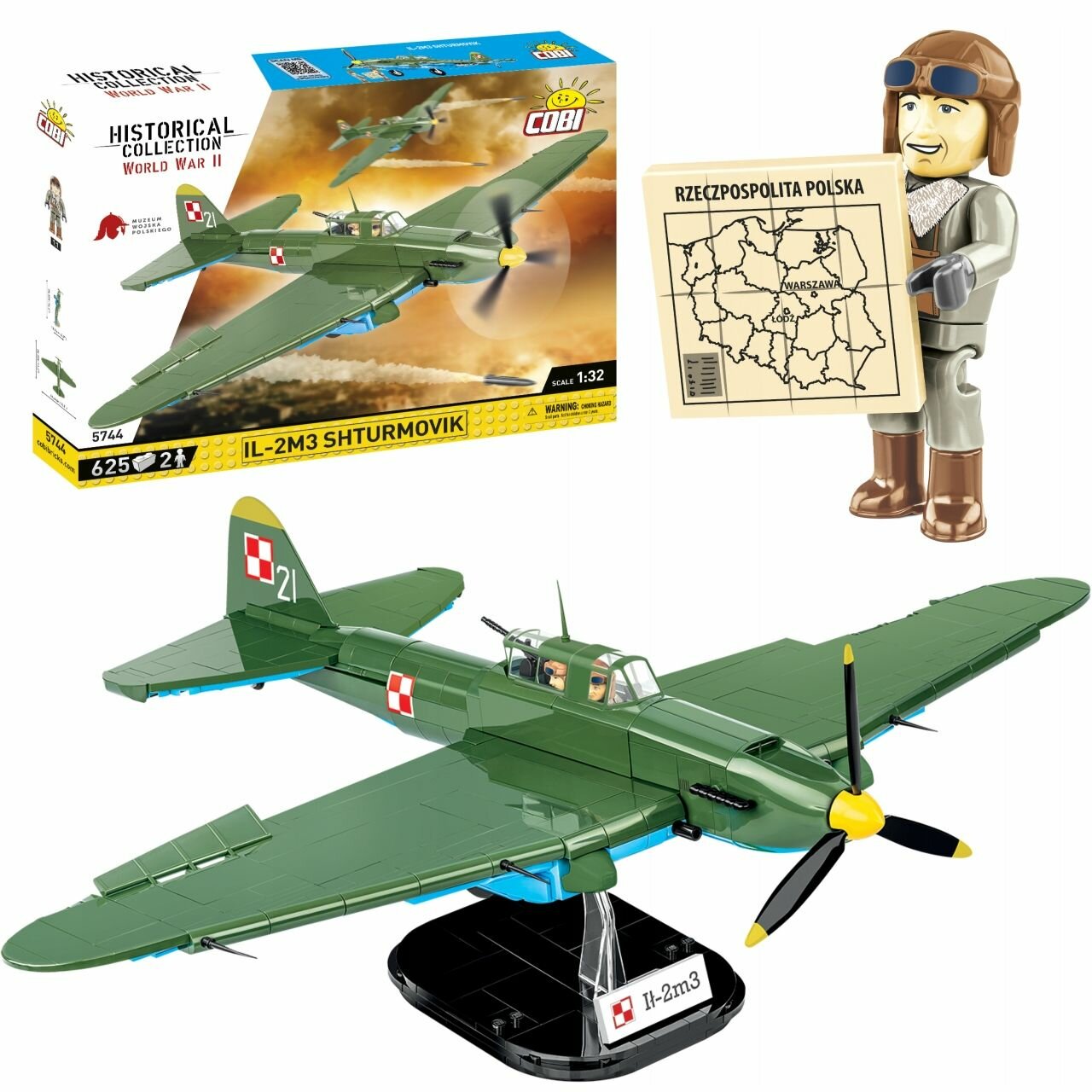 Конструктор пластиковый Cobi IL-2M3 Shturmovik - Штурмовик ИЛ-2М3 - 625эл. - Коби 5744