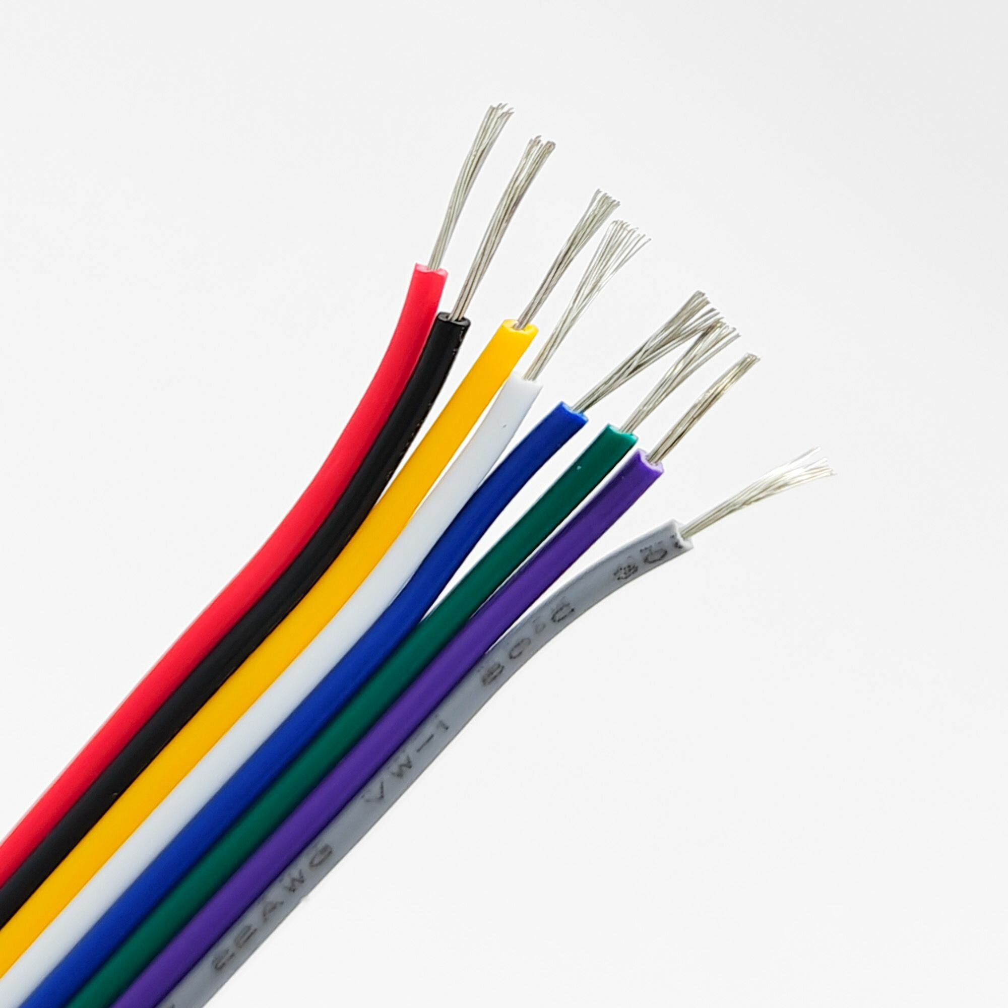 10 метров шлейф для светодиодной ленты, 8контактов, 22AWG, OD12.8*1.6мм, PVC Cu, цветной, метражом, UL1007